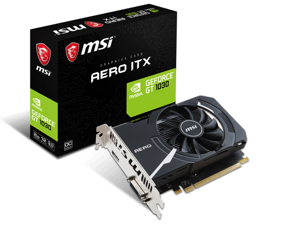 Видеокарта MSI GeForce GT 1030 AERO ITX 2G OC (2 ГБ/GDDR5/64 бит ...